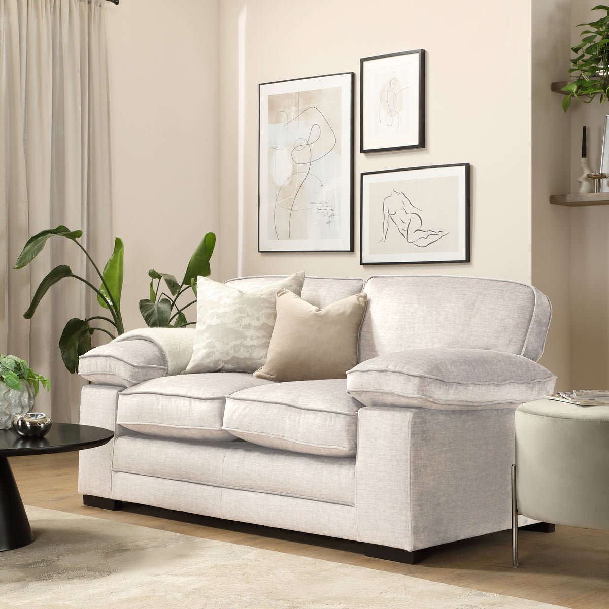 Chatham 2 Seater Sofa, Ivory Aura Velvet – Furniture & Choice Malaysia