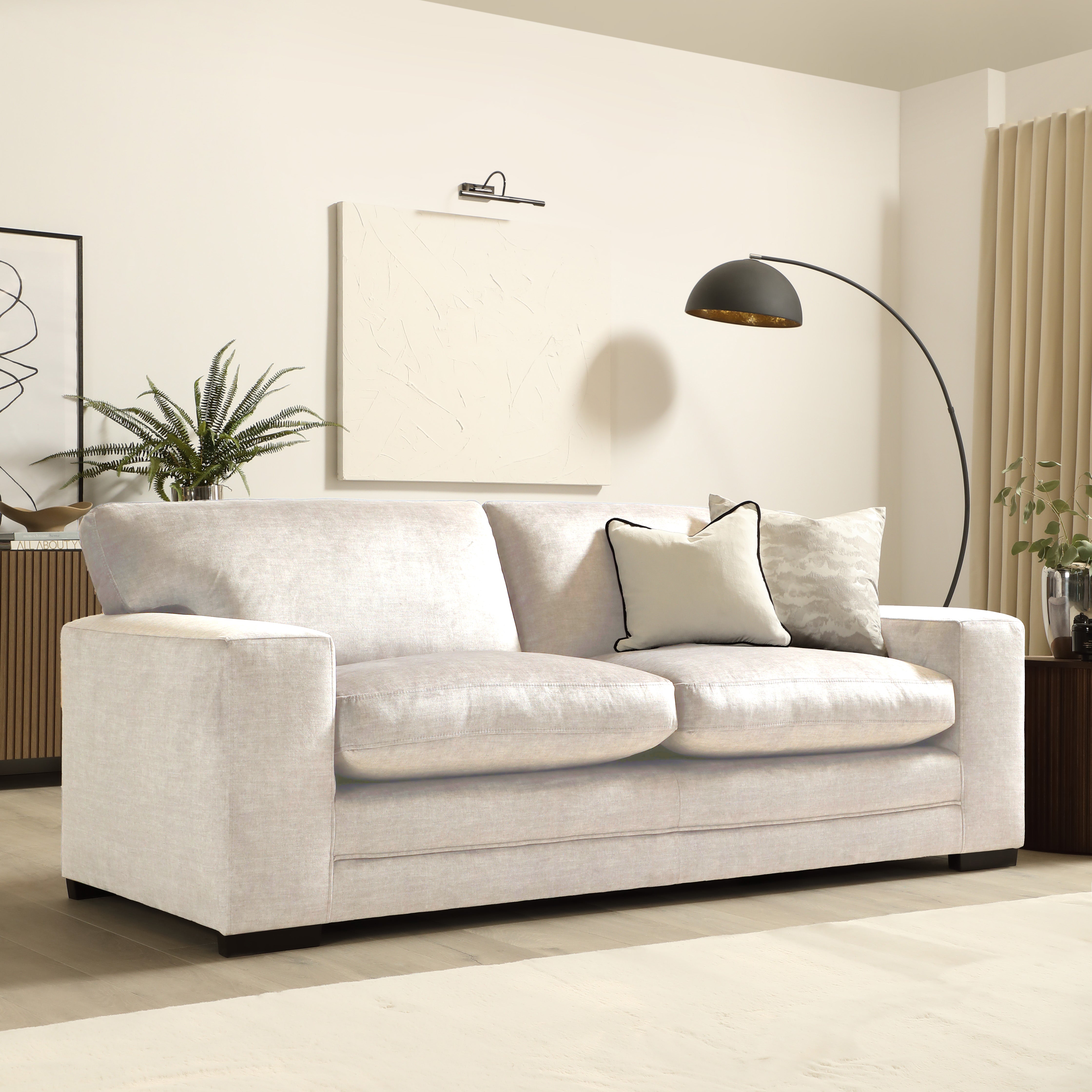 Manhattan 3 2 Seater Sofa Set Ivory Aura Velvet Furniture And Choice Malaysia